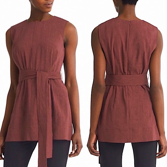MM Lafleur | Tops | Mm Lafleur The Angelina Tunic Top Stretch Linen ...